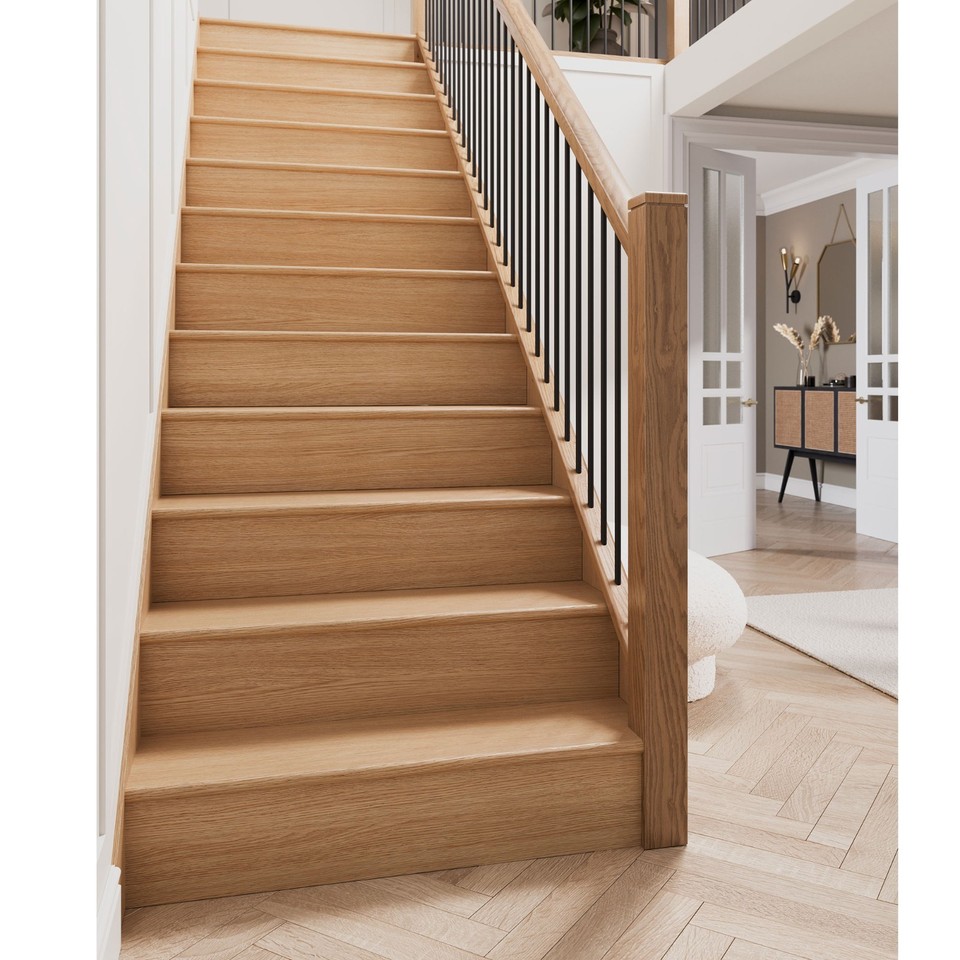 Oak Stair Cladding Treads with Reversible Risers 10 Step Kit with ...