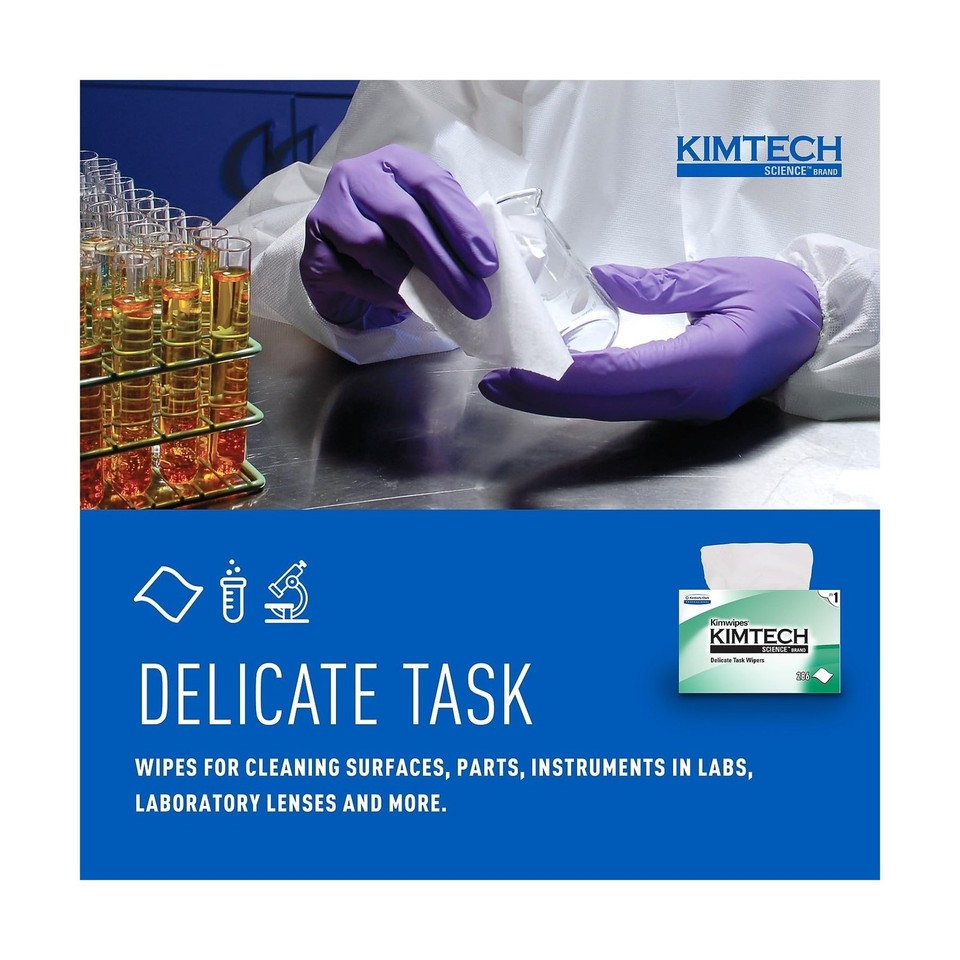 Kimberly-Clark 34155 Kimwipes 1-Ply Delicate Task Wipes, 4.4" x 8.4 ...