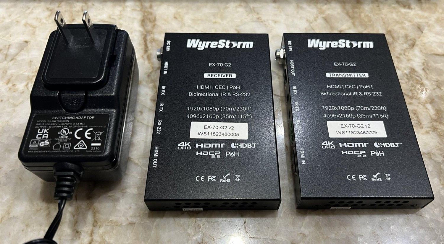 WyreStorm EX-70-G2 Transmitter and Receiver HDMI CEC PoH Bidirectional ...
