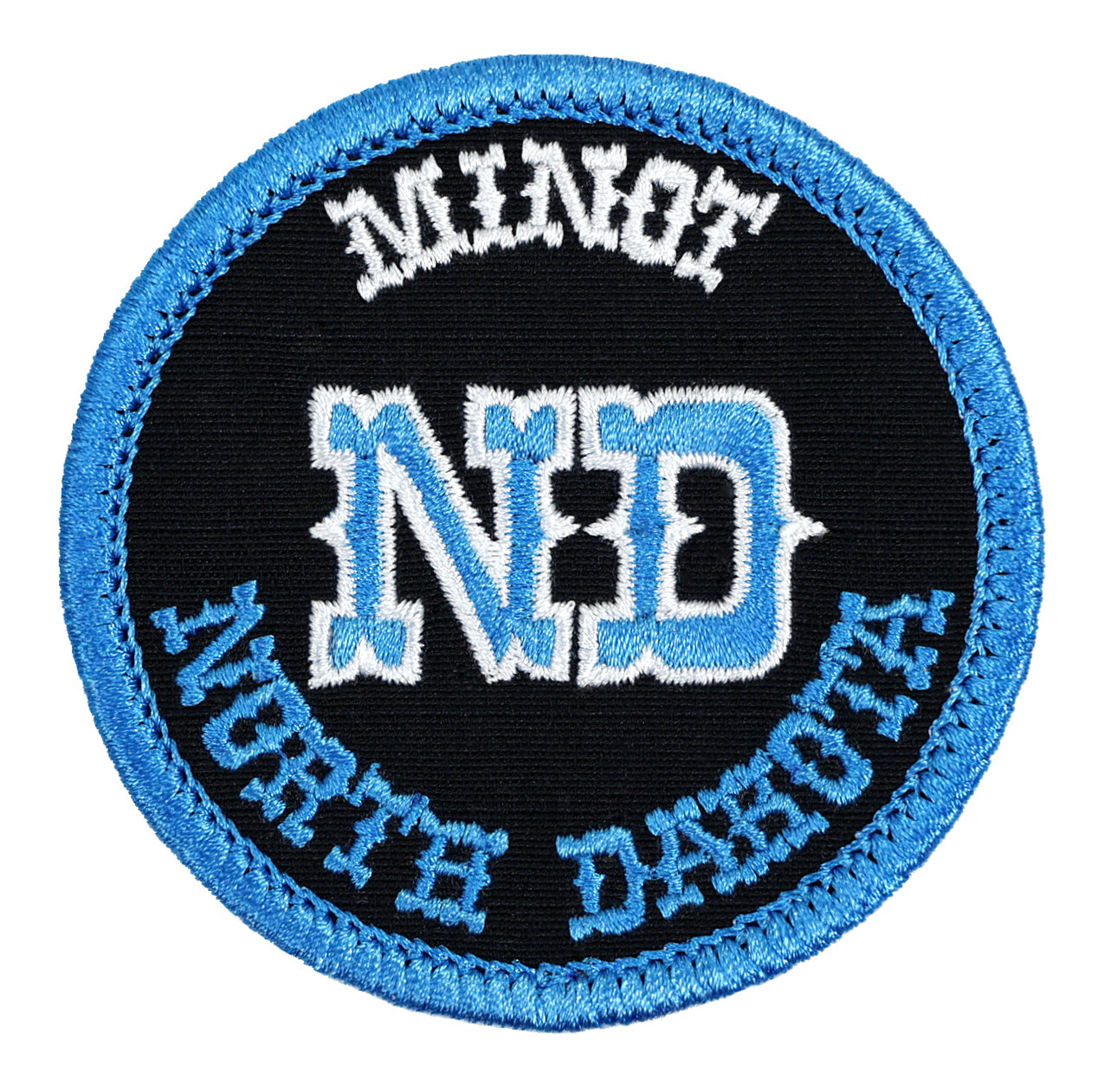 Minot North Dakota Embroidered Patch Black/Aqua Iron-On Sew-On Hat ...