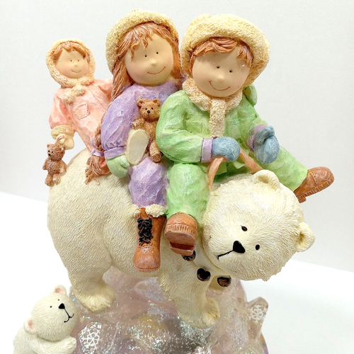 San Francisco Co Music Box Winter Wonderland Kids Riding on Bear Ruth ...