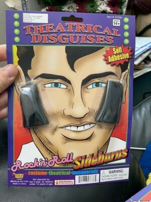 1950's Greaser Rock n Roll Sideburns Costume Accessory New!!! | eBay