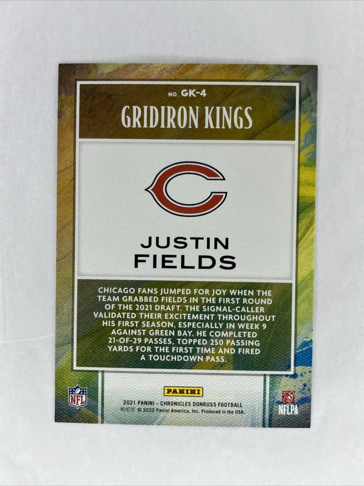 2021 Chronicles Donruss Justin Fields Gridiron Kings Rookie RC #GK-4 ...