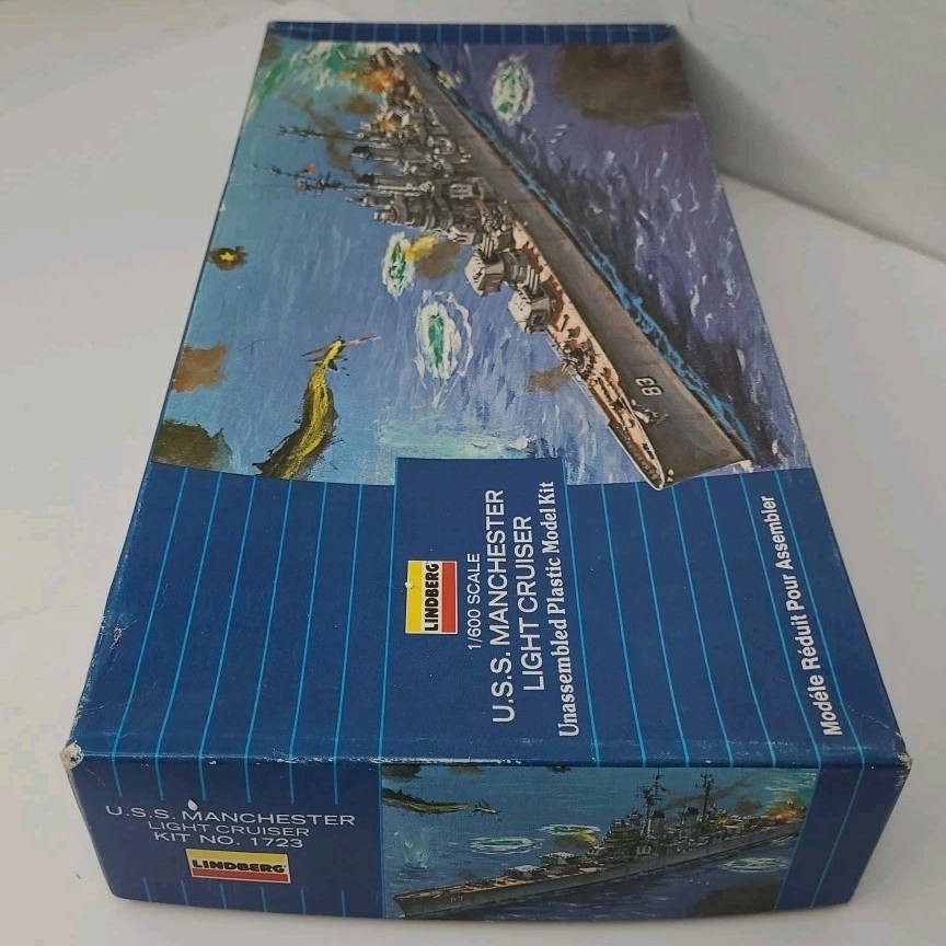 U.S.S. Manchester Light Cruiser Lindberg 1/600th Scale Open Box See ...