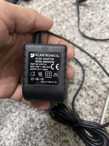 Plantronics M/N: BD050018B P/N: 69610-01 AC Power Adapter 5V 180mA UK Plug | eBay