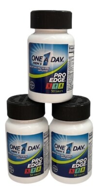 3 New ONE A DAY PRO EDGE MULTIVITAMIN-MULTIMINERAL MEN'S HEALTH 50 ...