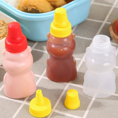 2pcs/set Mini Bear Ketchup Sauce Bottle Portable Salad Dressing ...