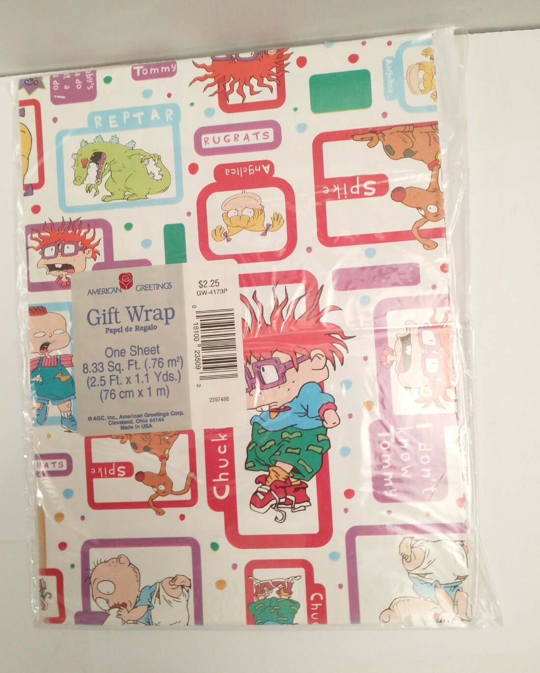 Vintage Rugrats Gift Wrap Wrapping Paper Nickelodeon 6 Sheets 8 Sq Ft ...