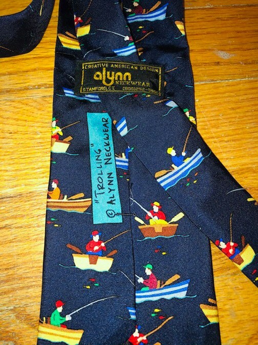 Alynn Neckwear Silk Mens Neck Tie West Trolling Kayak Ships Eric Holch ...