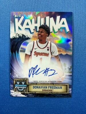 Donavan Freeman 2024-25 Bowman Chrome U Big Kahuna SSP ON CARD AUTO ...
