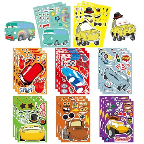 Make Your Own Cars Stickers Sheet, Cars Birthday Party Favors for Boys ...