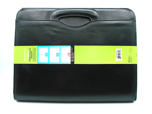 NEW Day-Timer Planner Briefcase Handles Black Leather Organizer Zipper ...