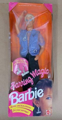 Vintage Barbie Earring Magic Ken Doll With Earrings 1992 Mattel Brand ...