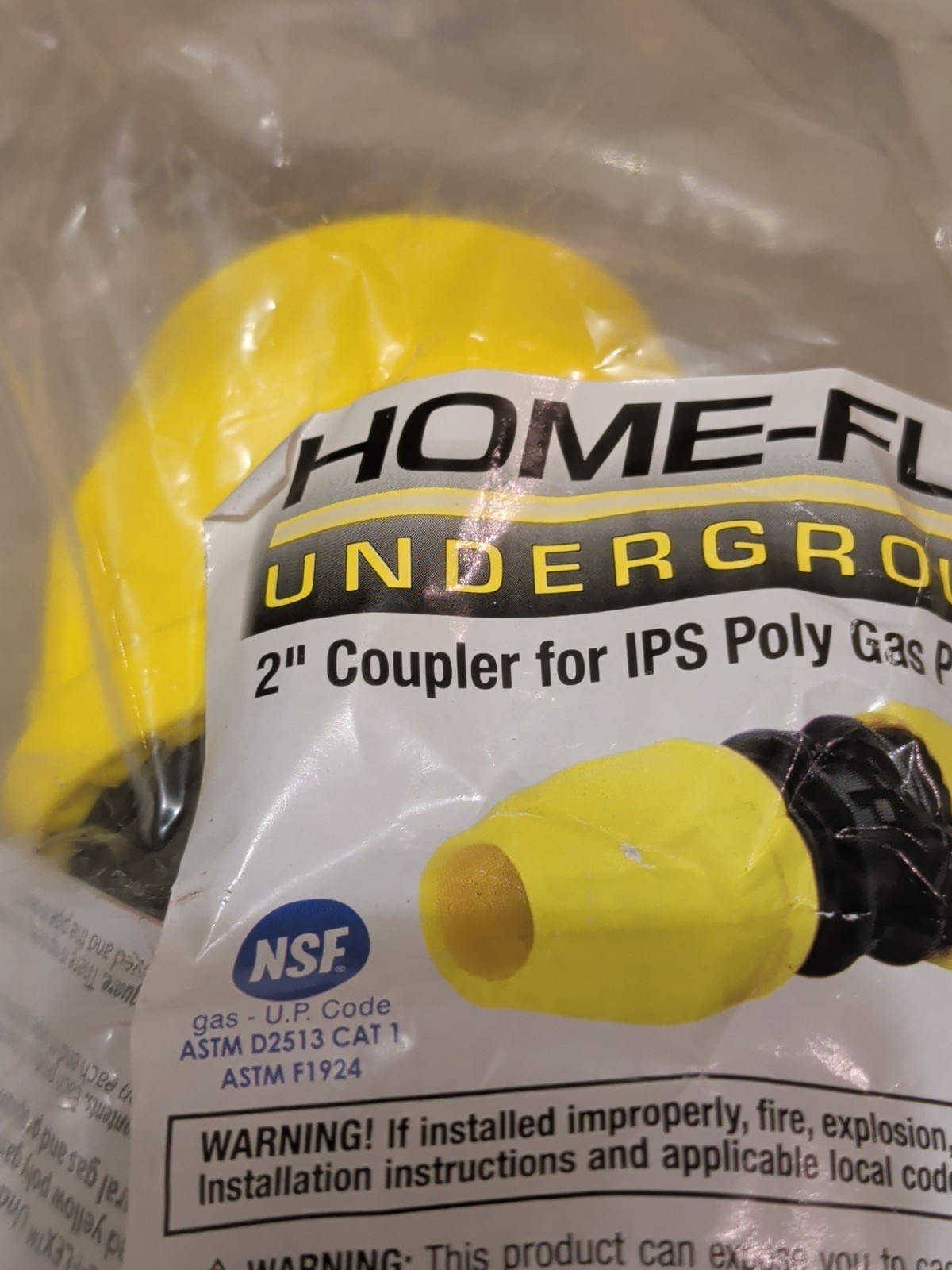 HOME-FLEX 2 in. IPS DR 11 Underground Yellow Poly Gas Pipe Coupler | eBay