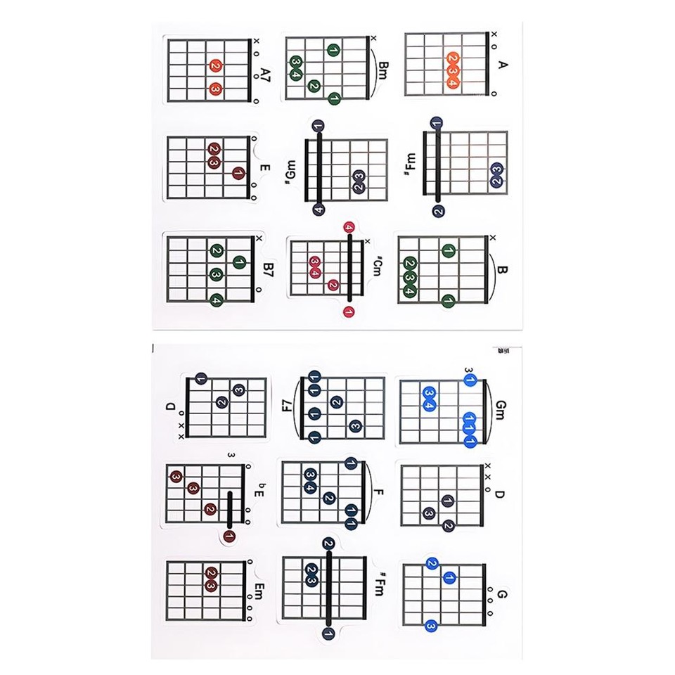 Guitar Chord Chart 49 Refrence Cards for Acoustic & Electric ...