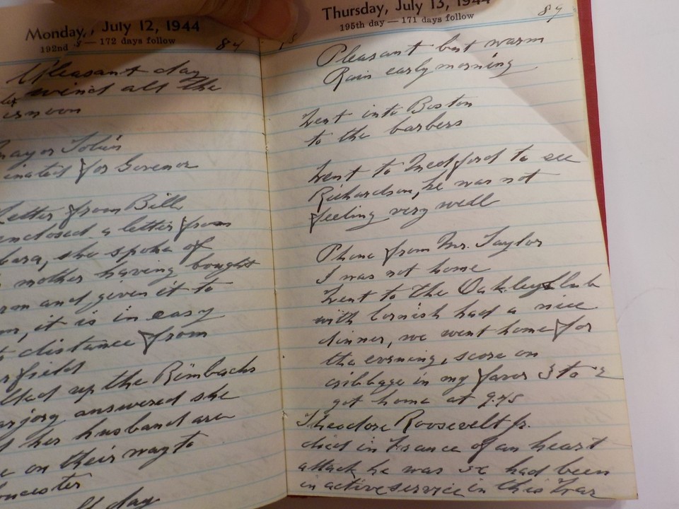 WW2 Diary 1944 Normandy Invasion Franklin Roosevelt War Handwritten ...