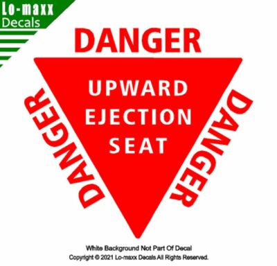 Danger Upward Ejection Seat USAF Military Aircraft Markings Die Cut ...