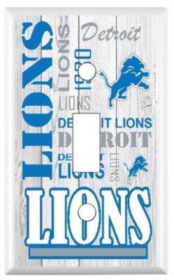 Detroit Lions Subway Art Standard Light Switch Cover NFL Man Cave ...