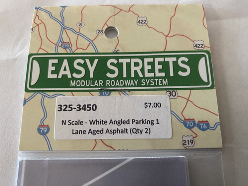 EASY STREETS N SCALE ROADWAY SYSTEM - AGED ASPHALT - WHITE ANGLED ...