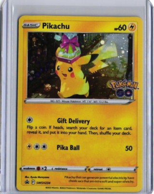 Pokemon GO TCG Pikachu with Gift Promo SWSH234 Pokémon Card Black Star ...