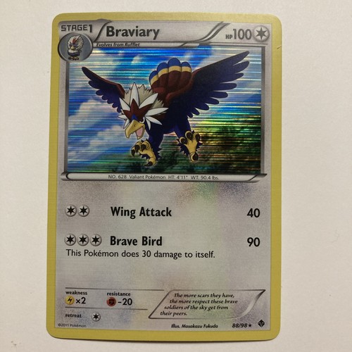 2011 Pokémon TCG Braviary BW - Emerging Powers 88/98 Holo Rare LP/NM | eBay