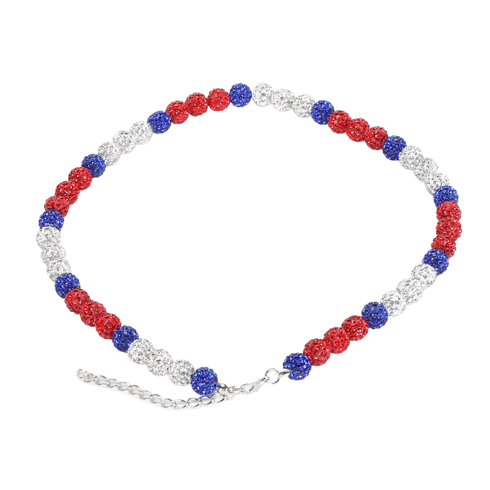 (49 Beads 50cm)Baseball Necklace Rhinestone Unisex Baseballer Inspired ...