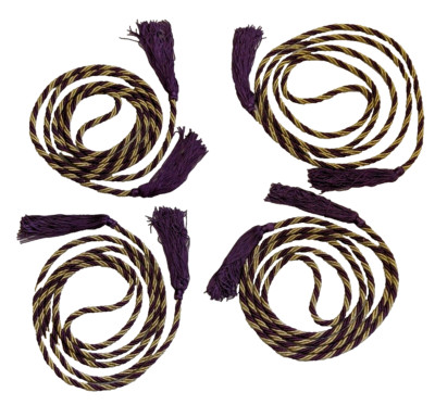 Burgundy and Gold Twisted Satin Rope Tasseled Curtain Tie Backs 108 ...