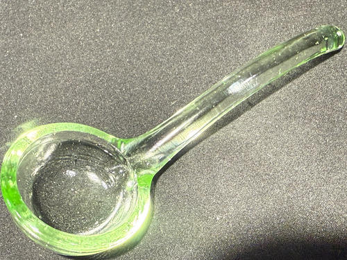 Green Vaseline Uranium glass spoon ladle dipper utensil serving yellow ...