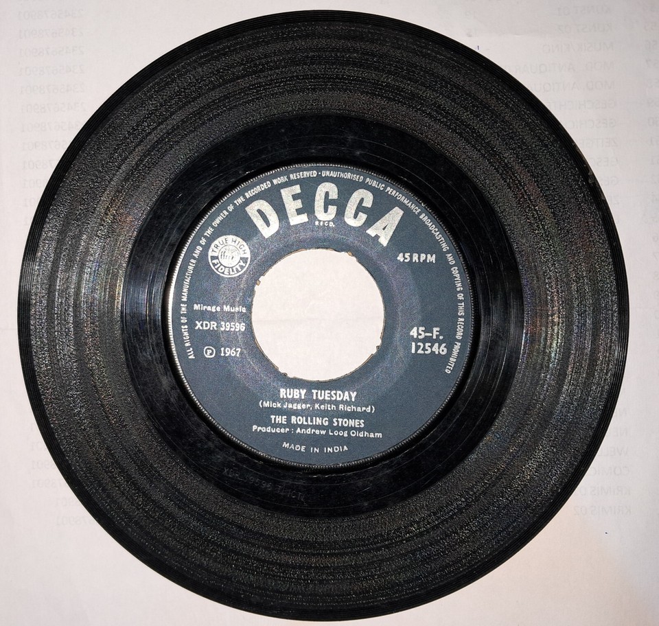 VERY RARE 7" 45 INDIAN ROLLING STONES - LET´S SPEND THE NIGHT TOGETHER ...