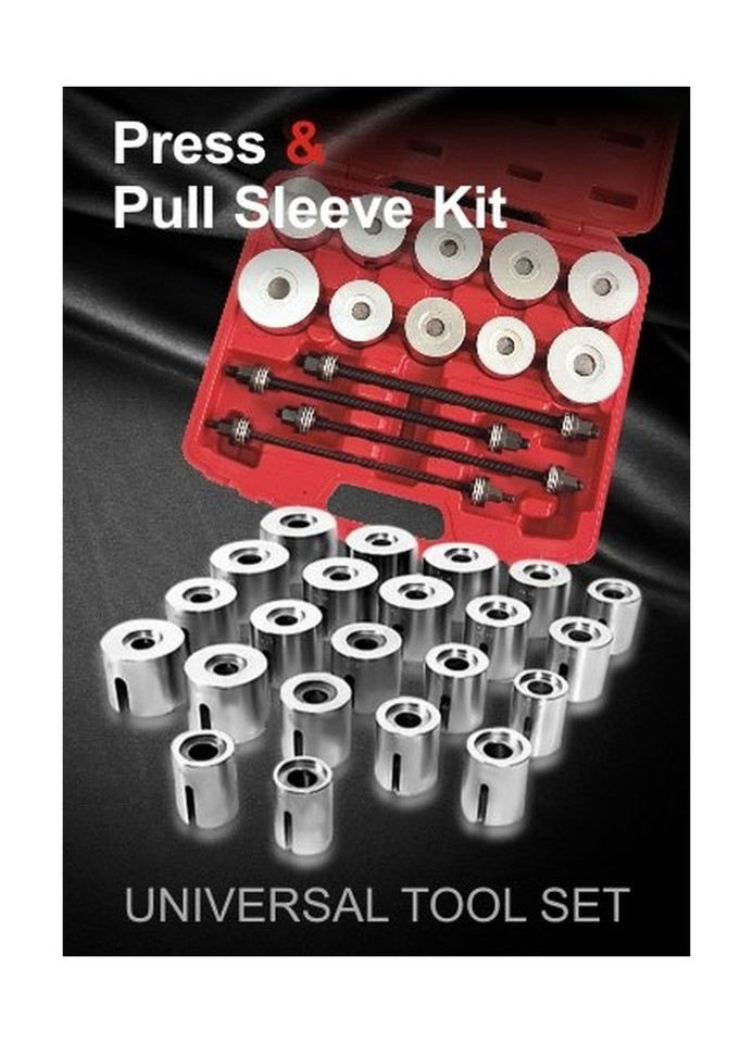 WINTOOLS 27 Pcs Universal Press & Pull Sleeve Kit Bush Bearing Removal ...