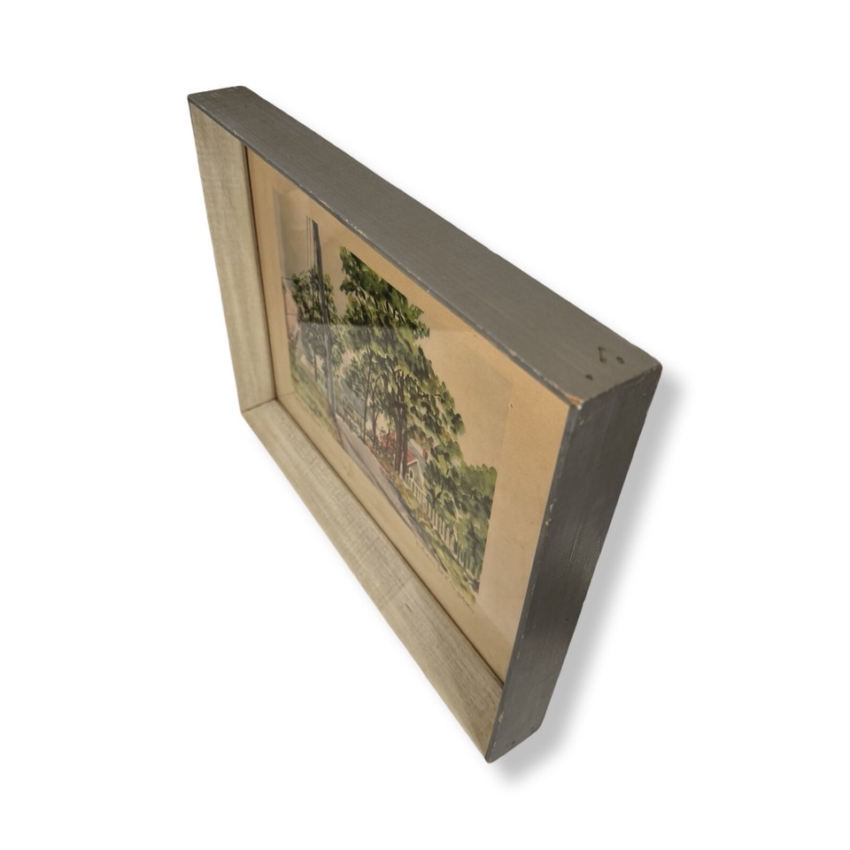 Going To Church Wm McK Spierer Watercolor Print Framed MCM Vintage 11 ...