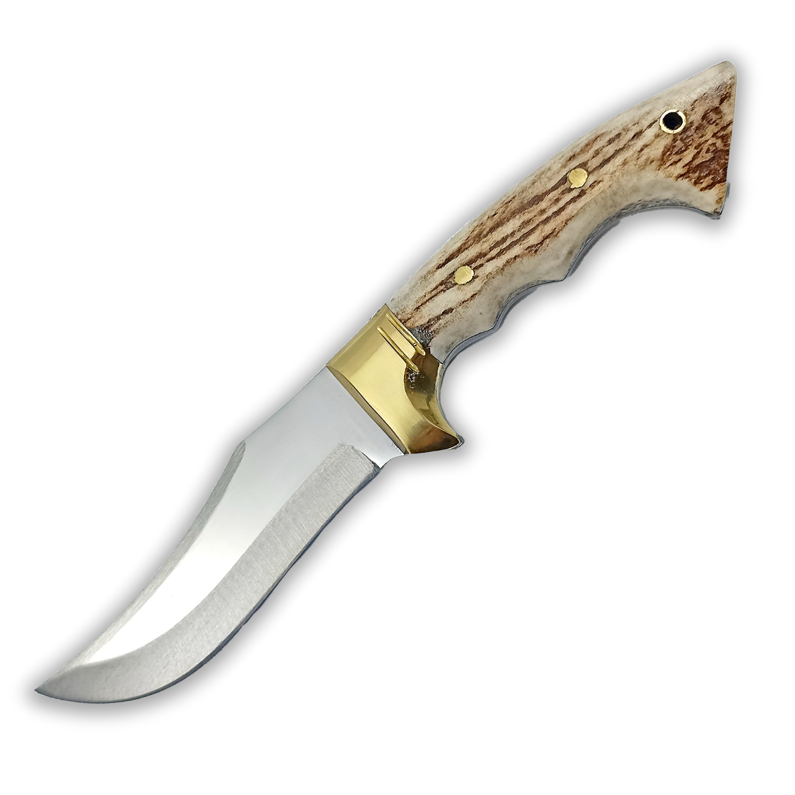 Stag Horn Bushcraft Knife - Full Tang Blade Deer Antler Knife - Hunting ...