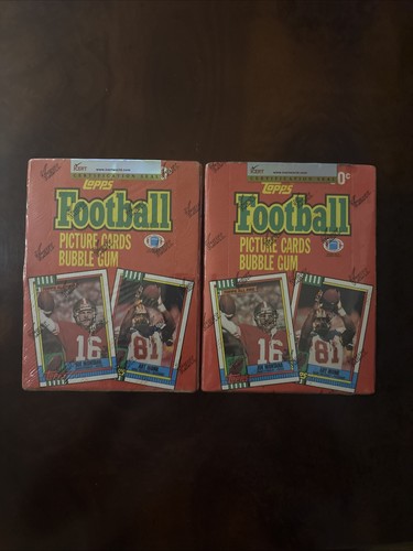 2X 1990 Topps Football I-CERT Wrapped Boxes 72 Sealed Packs Total FASC ...