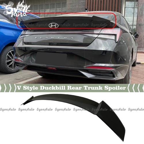 FITS 2021+ HYUNDAI ELANTRA GLOSSY BLACK V STYLE DUCKBILL REAR TRUNK ...