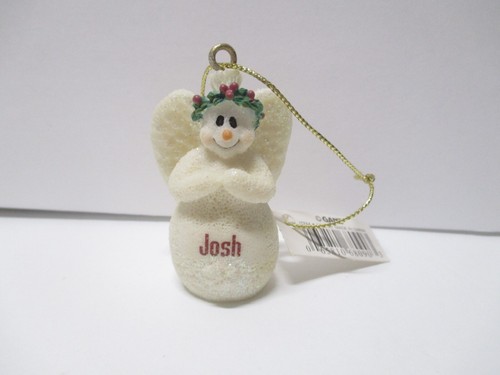 NEW NWT GANZ MINI SNOW ANGEL PERSONALIZED "JOSH" CHRISTMAS TREE ...