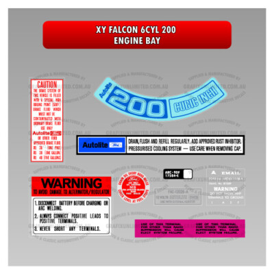 XY Falcon 200 Engine Bay Decal Kit | eBay Australia