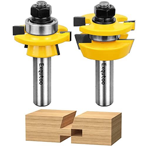 1/2-Inch Shank 2 Set Bevel Shaker Rail and Stile Router Bits, Rail and ...