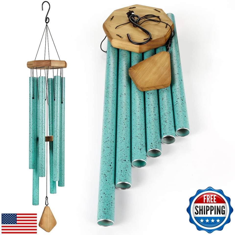 Large Wind Chimes for Outside Deep Tone, Big Wind Chime with Turquoise ...