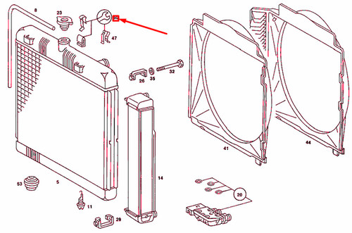 MERCEDES-BENZ SALOON W123 RADIATOR MOUNTING REPAIR KIT A1235000012 | eBay