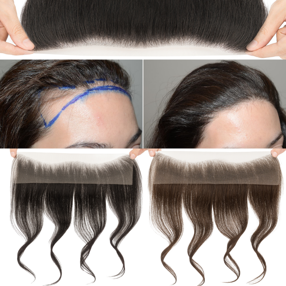 LACE Forehead Hairpiece Topper Cover Up Remy Human Hair Receding ...