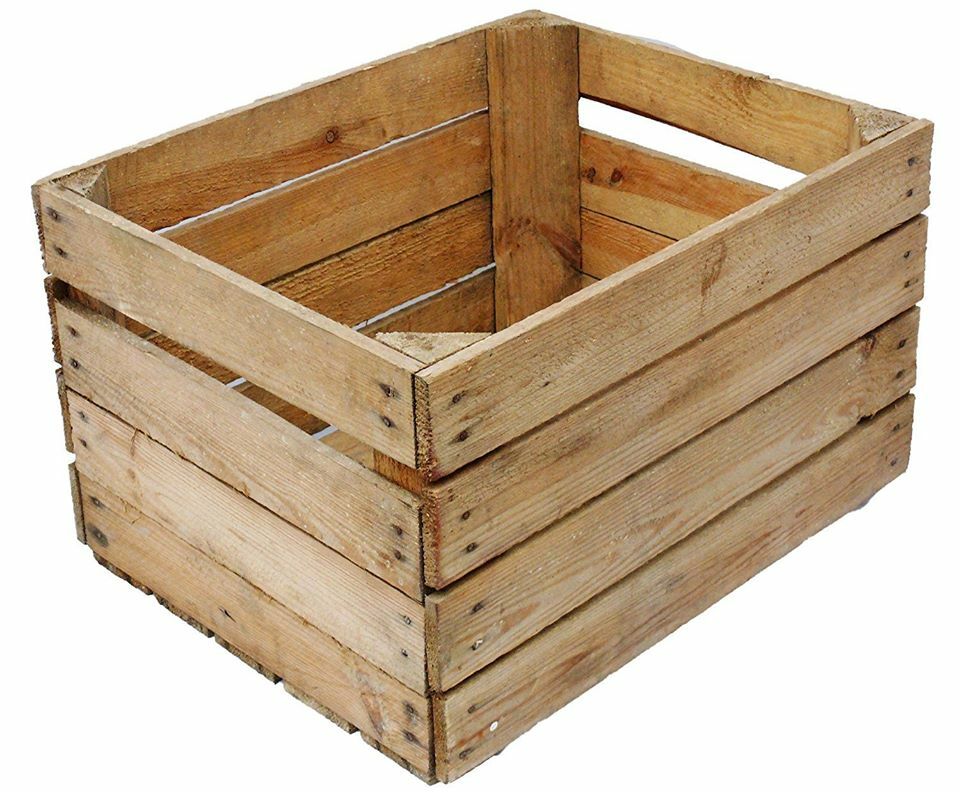 Wooden Crate Boxes Storage Apple Fruit Plain Wood Box Craft Crates ...