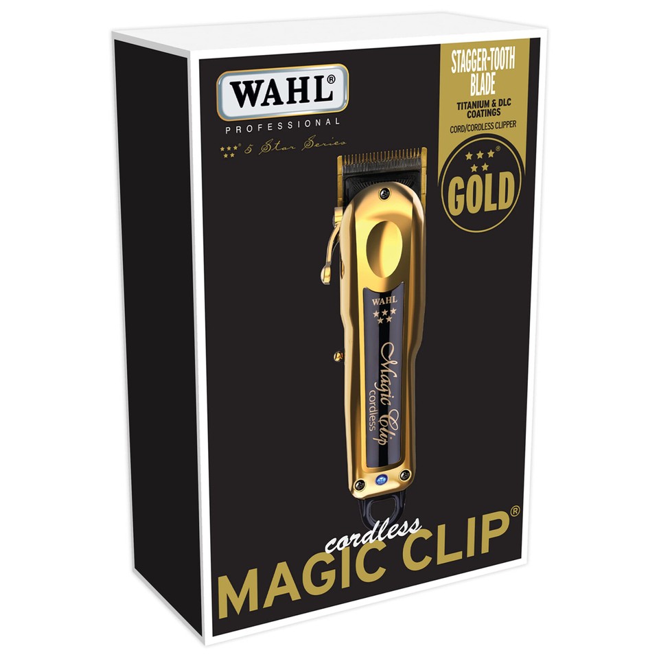 5-Star Cordless Magic Wahl Professional Clip in Gold Pro Hair Clippers ...