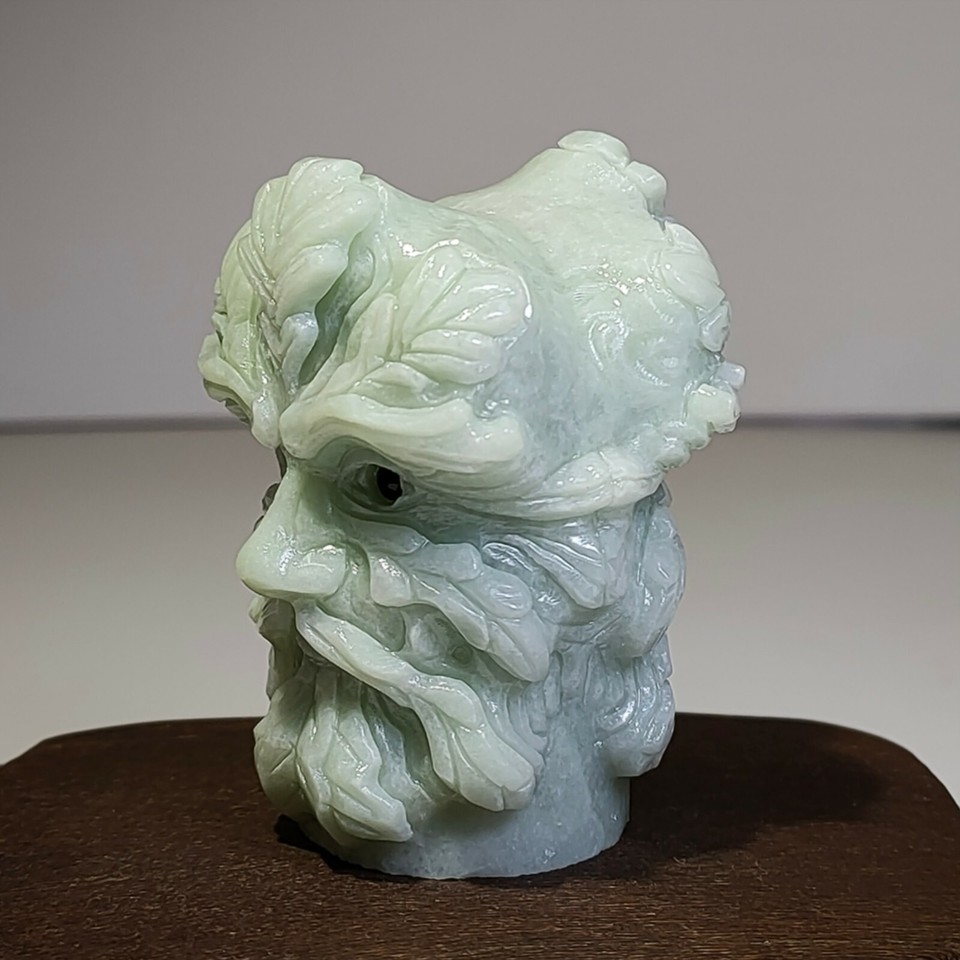 Natural Xiu Jade Mineral Rough Stone, Hand Sculpture,Tree god | eBay