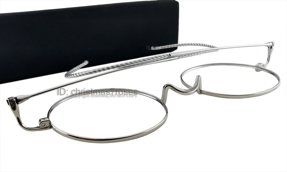 Pure Titanium Eyeglass frame Cable temple Vintage Round 48-21-145 Ultra ...