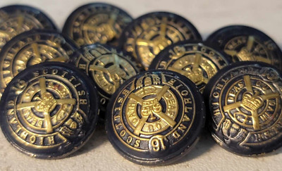 Vintage Scottish Highland Military Buttons Lot Of 10 16th Infantry ...