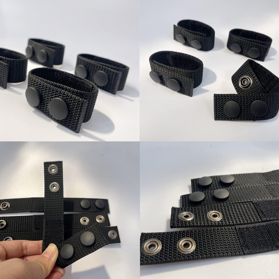 4 Pcs Nylon Duty Belt Keepers - Double Snaps for 2'' Wide Police black ...