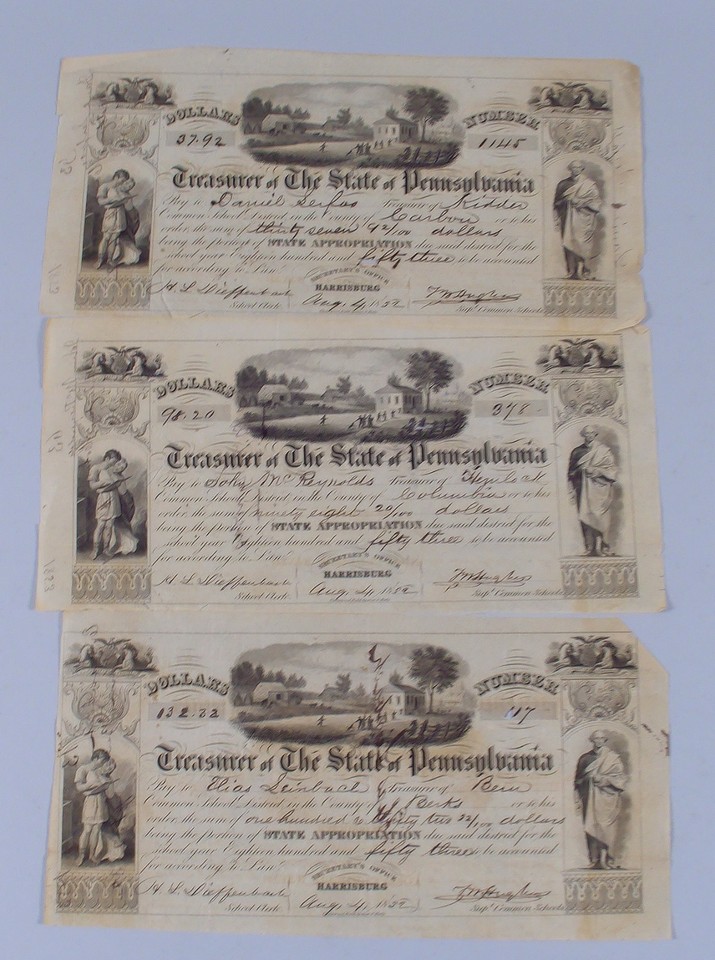 15 Checks/Appropriation Notes Treasurer State of Pennsylvania ...