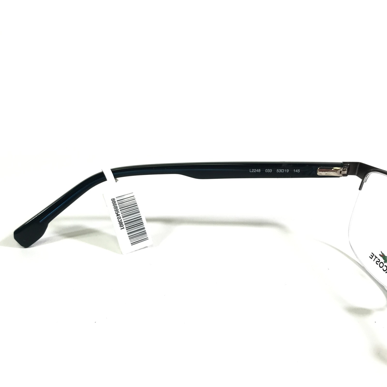 Lacoste L2248 033 Eyeglasses Frames Grey Green Rectangular Half Rim 53 ...