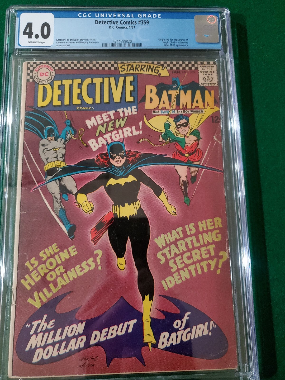 Detective Comics 359 Cgc 4 0 Origin And 1st Appearance Of Batgirl 1967