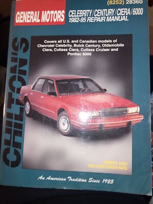 GM Chilton's 8252 28360 CELEBRITY Century CIERA 6000 1982-96 Repair ...